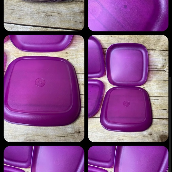 Tupperware | Kitchen | Tupperware Square Luncheon Plate Set 4 Purple ...